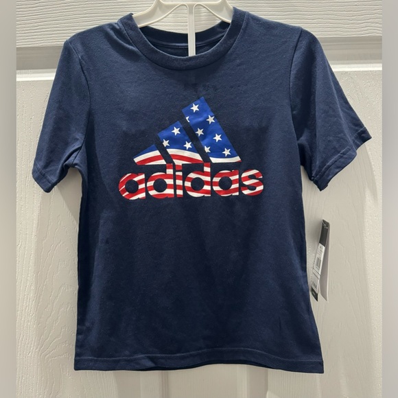 adidas | Shirts & Tops | Nwt Little Boys Adidas American Flag Logo ...